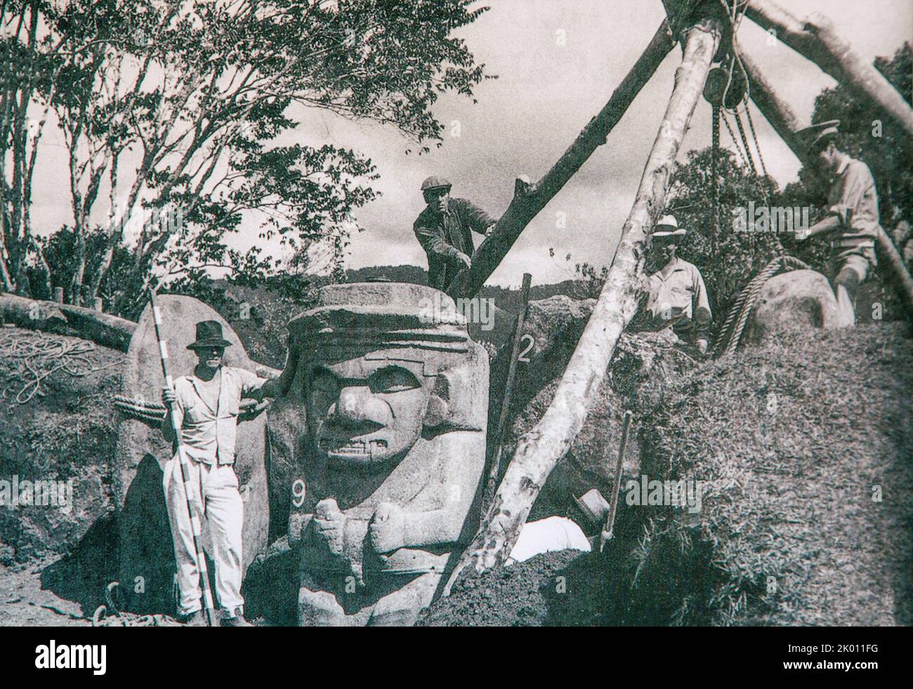 Colombia, San Agustin, photos from the excavations during the 1940's ...