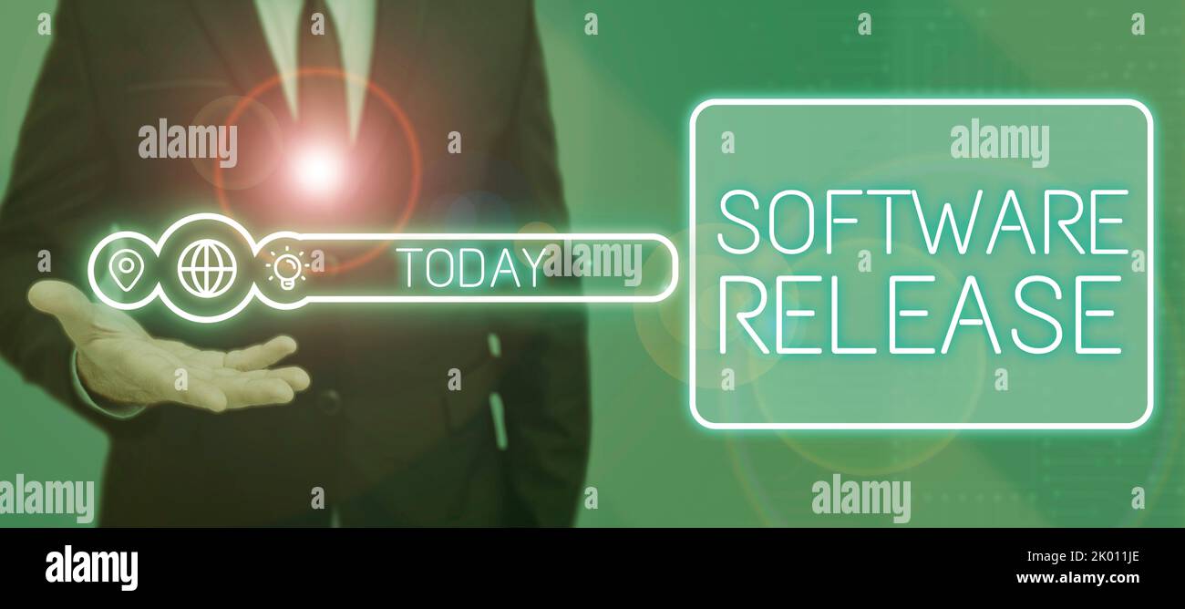 Text showing inspiration Software Releasesum of stages of development ...