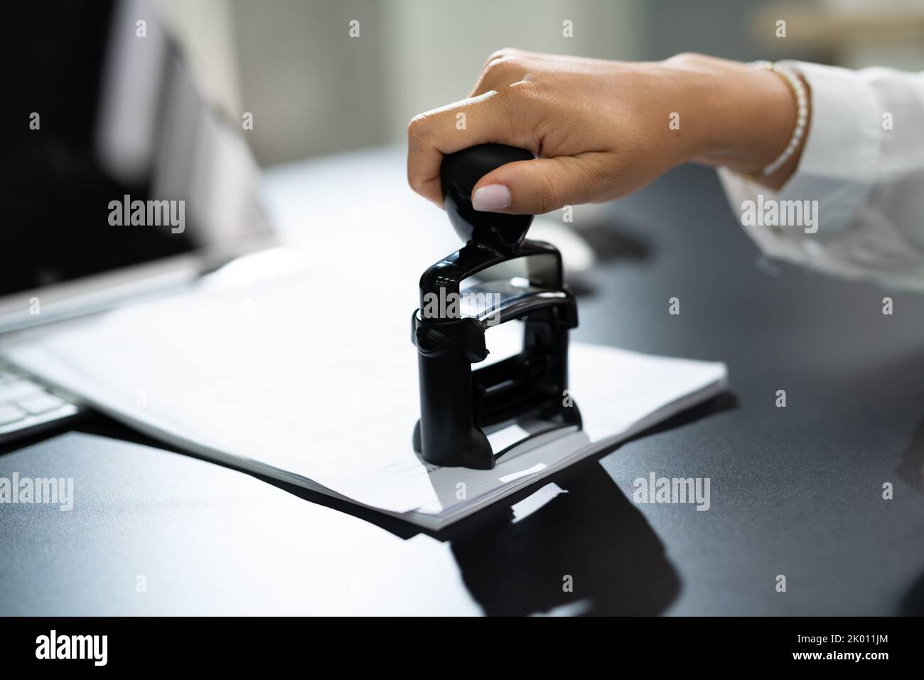Public Notary Contract Document Stamp In Office Stock Photo - Alamy