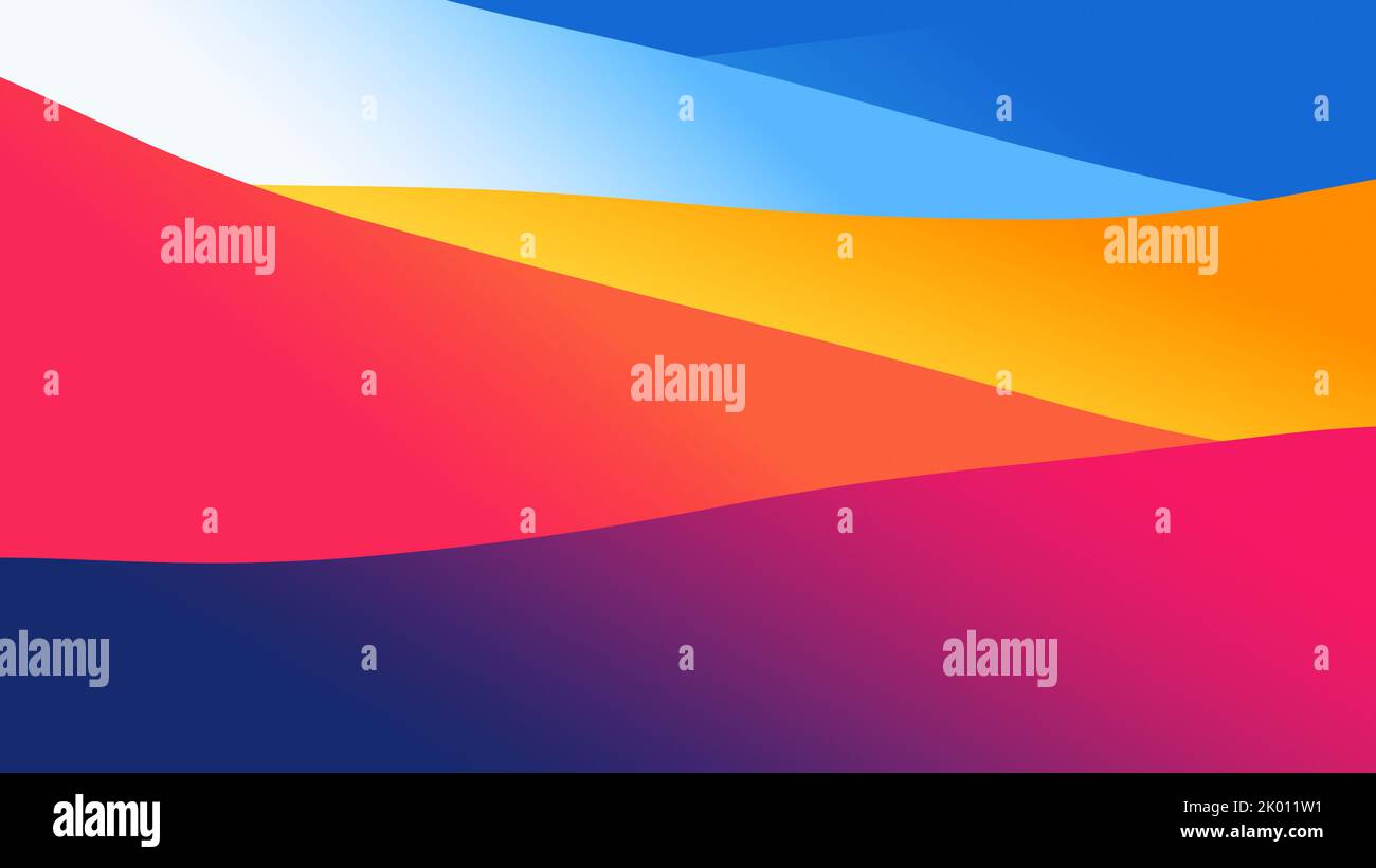 abstract wallpaper from wavy layers filled colourful gradient, 2D ...