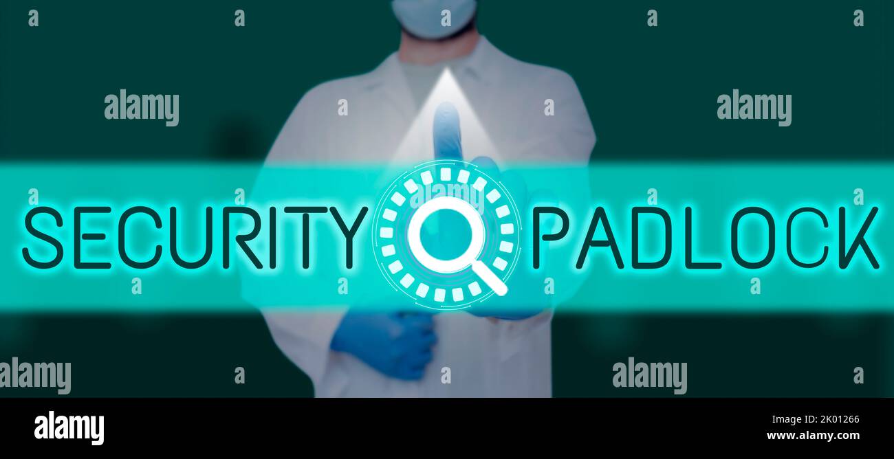 Writing displaying text Security Padlockhardened steel body and double ...