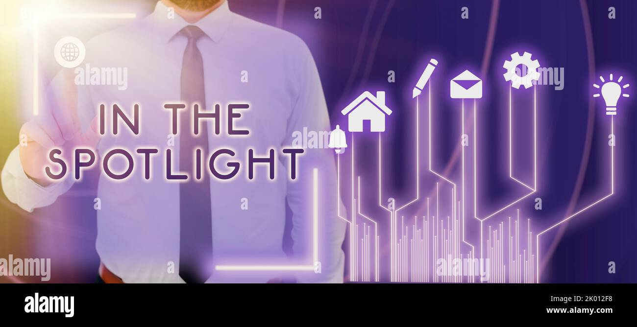 Inspiration showing sign In The Spotlightwhen crowd concentrating with ...