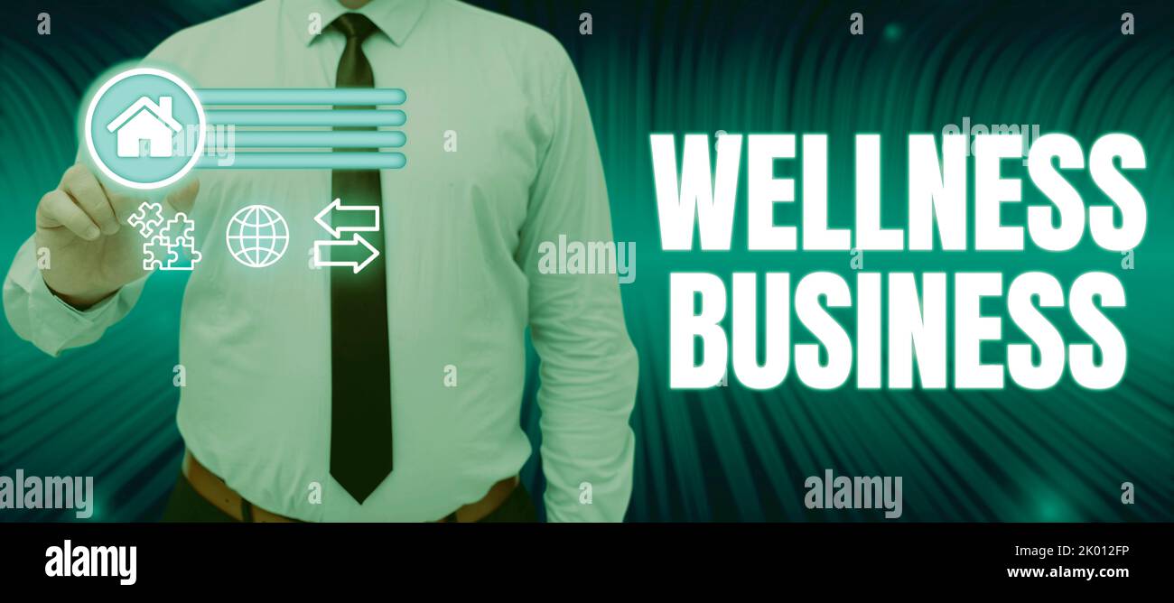 Text sign showing Wellness BusinessProfessional venture focusing the ...