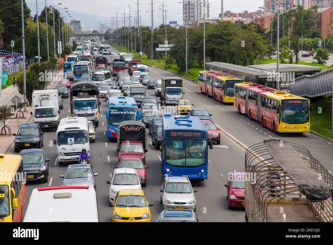 Colombia, Bogota, the Transmilenio bus system was developed to fight ...