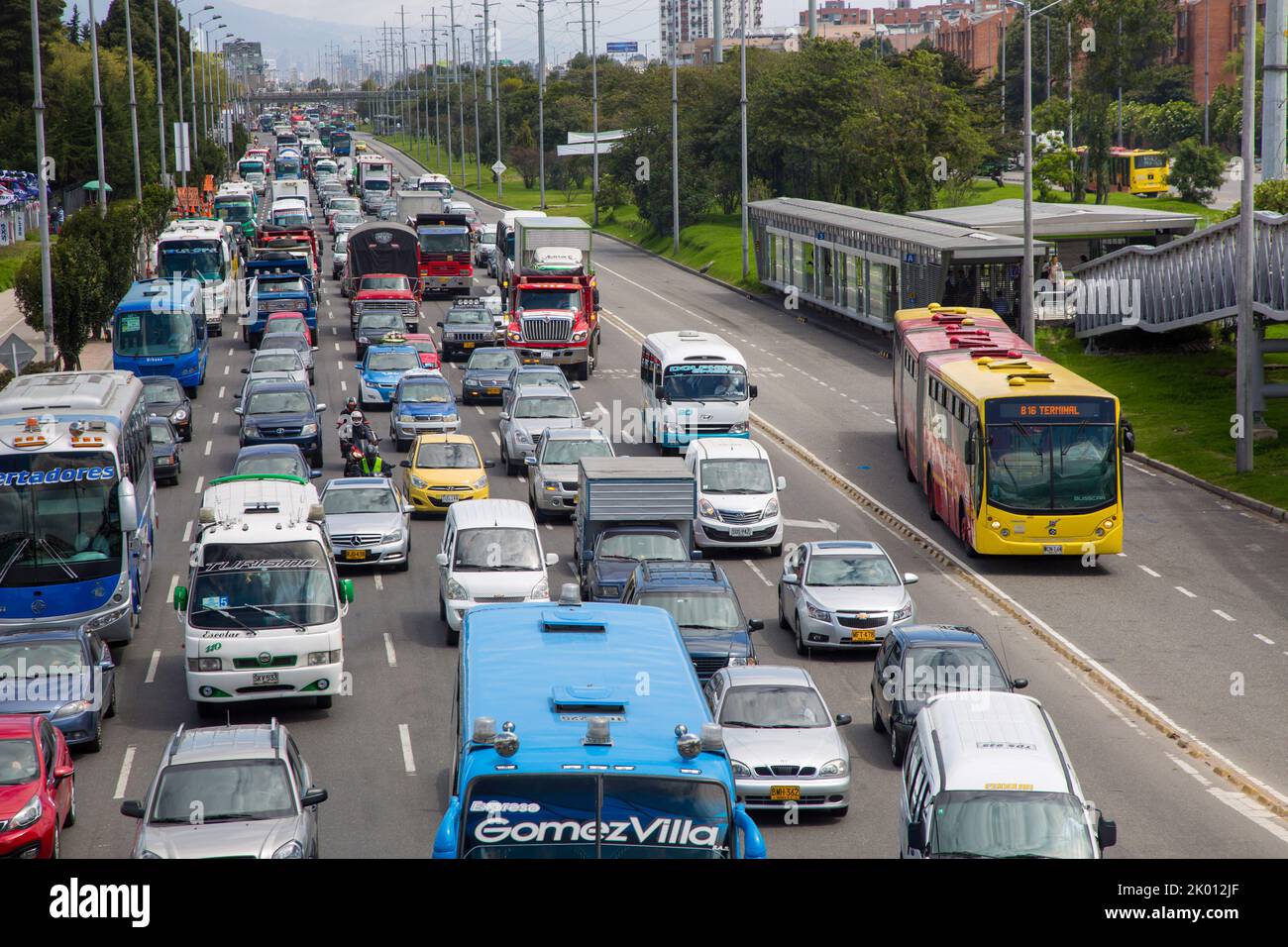 Colombia, Bogota, the Transmilenio bus system was developed to fight ...