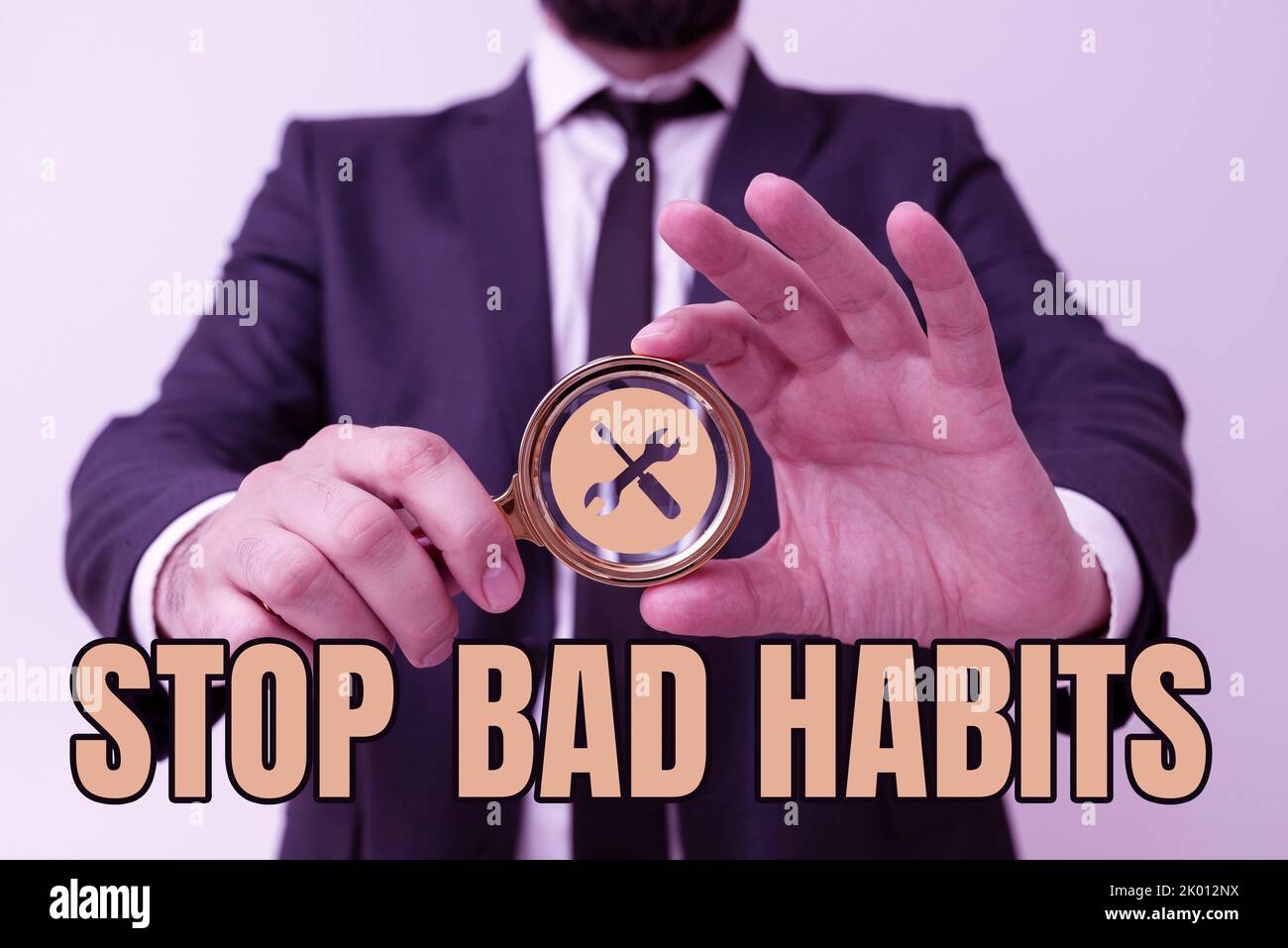 Conceptual caption Stop Bad Habitsasking someone to quit doing non good ...