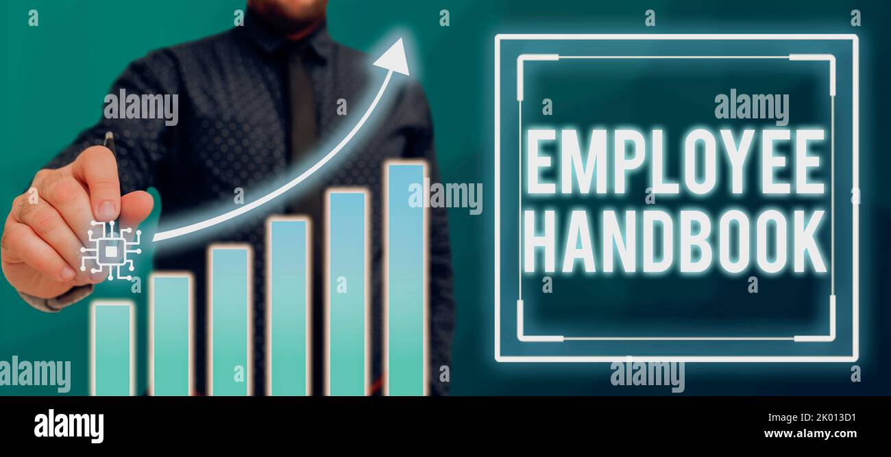 Handwriting text Employee HandbookDocument that contains an operating ...