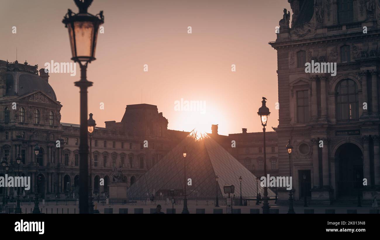 Louvre sunrise hi-res stock photography and images - Alamy