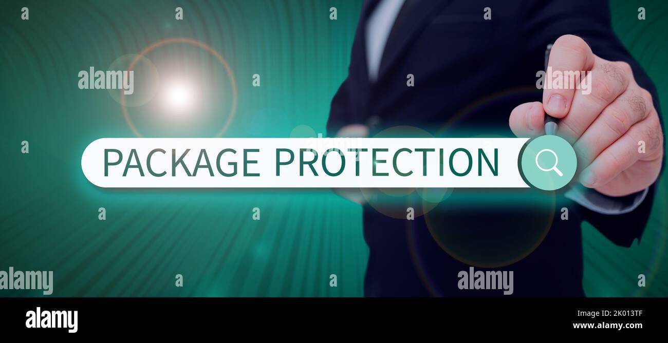 Sign displaying Package ProtectionWrapping and Securing items to avoid ...