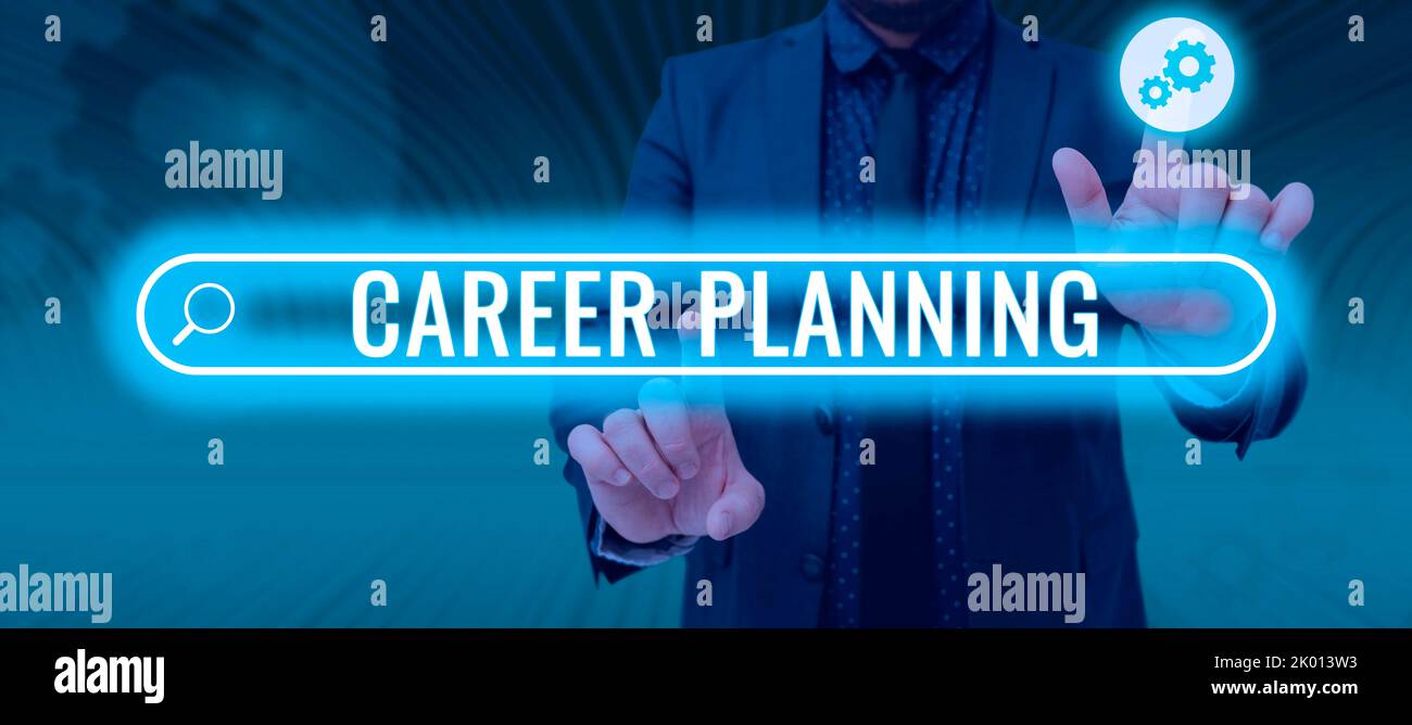 Text caption presenting Career PlanningA list of goals and the actions ...