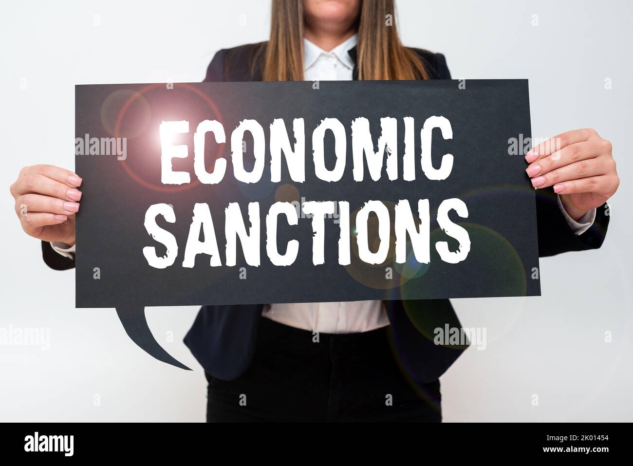 Sign displaying Economic SanctionsPenalty Punishment levied on another ... Sign displaying Economic SanctionsPenalty Punishment levied on another ...