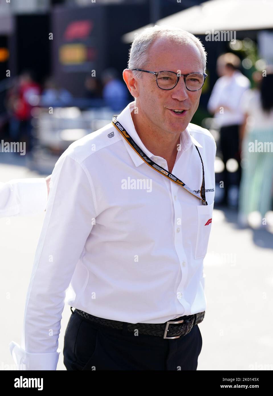 CEO of Formula One Group Stefano Domenicali as he arrives for practice ...