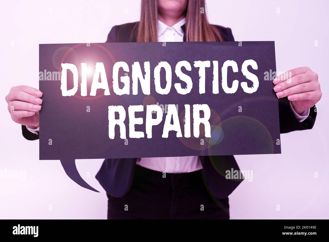 Hand writing sign Diagnostics RepairA program or routine that helps a ...