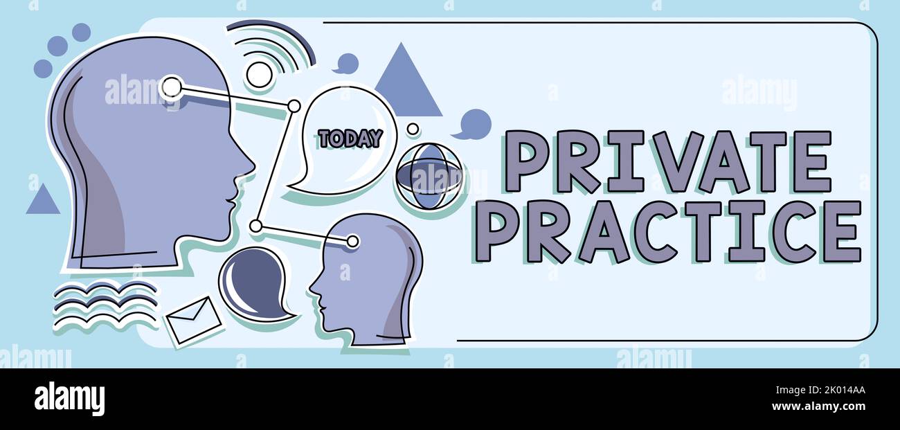 Text caption presenting Private Practicework of professional ...