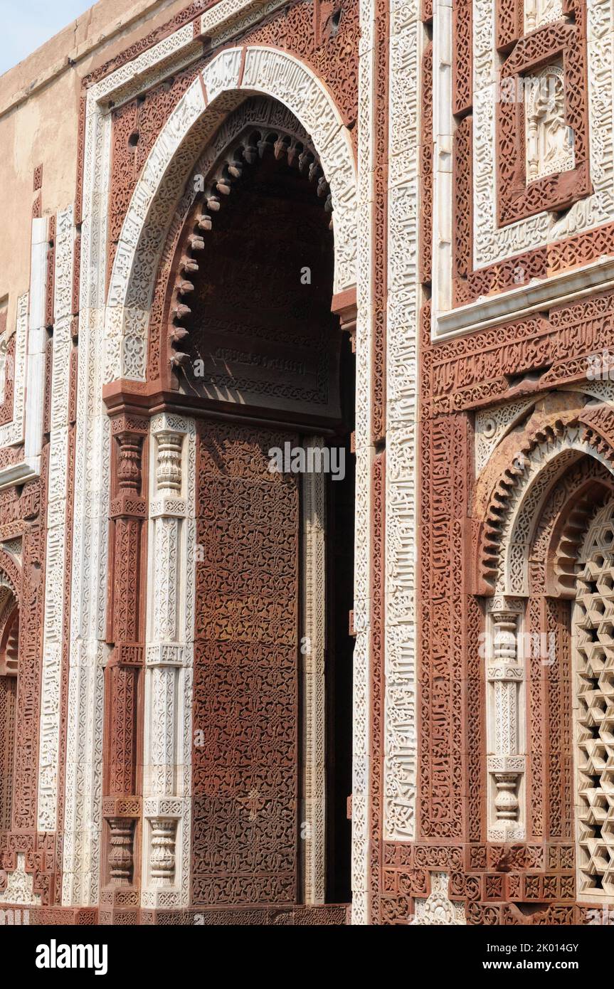 The Qutub Minar was built in 1235 during the Delhi Sultanate. The Qutub ...
