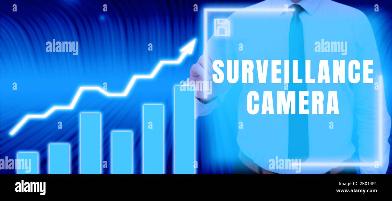Conceptual caption Surveillance Camera. Business approach Closed ...