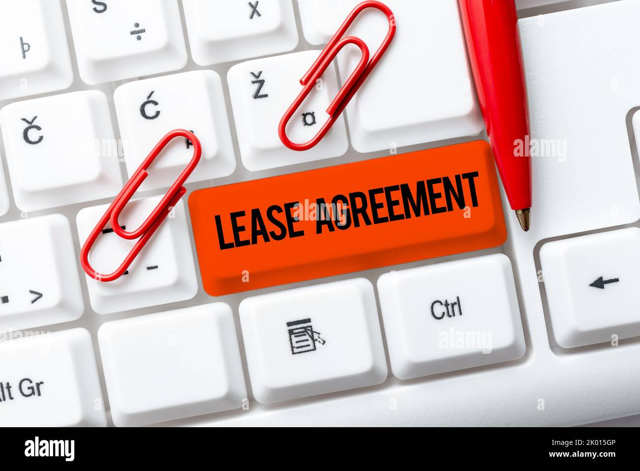 Handwriting text Lease AgreementContract on the terms to one party ...
