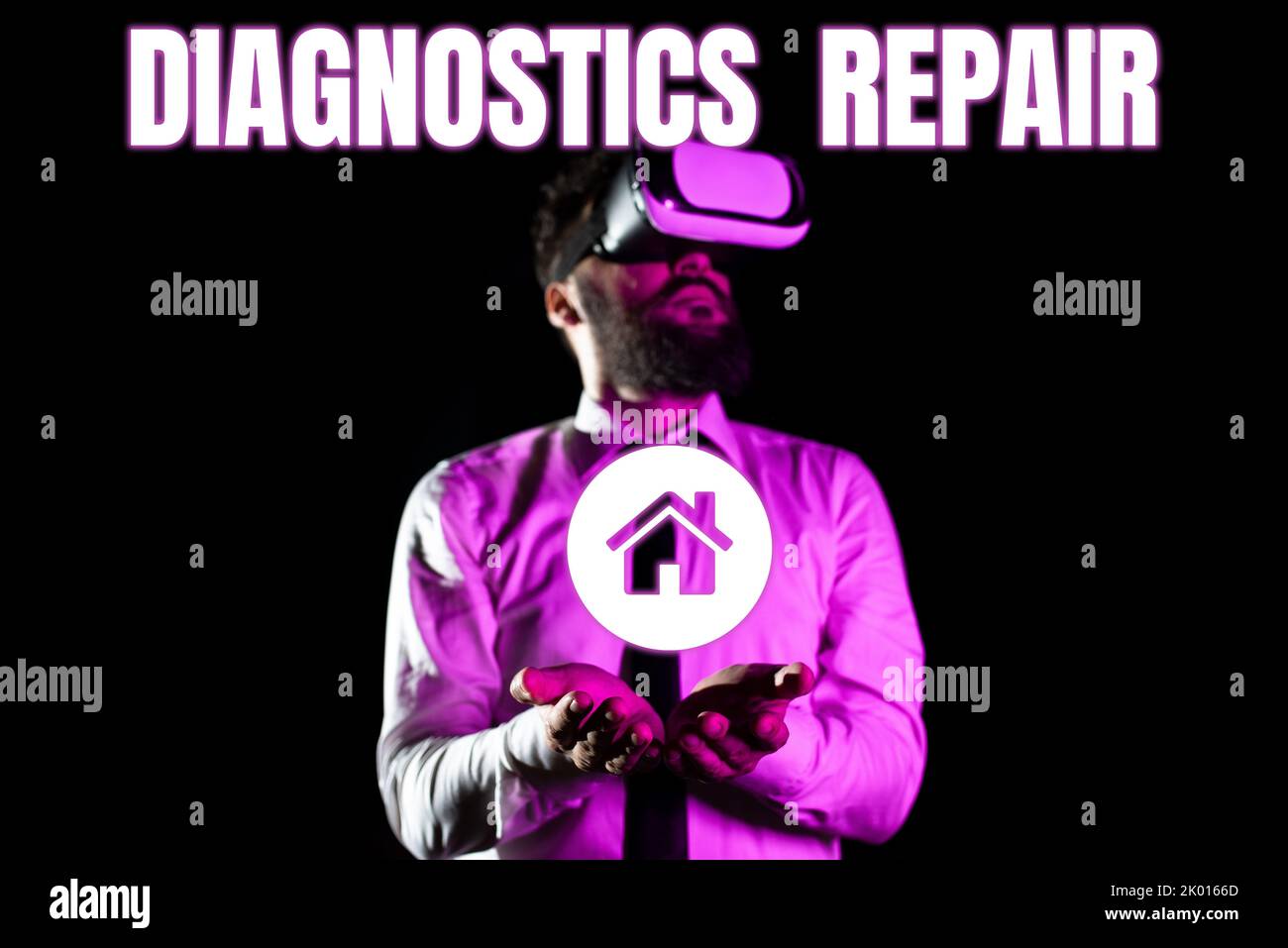 Hand writing sign Diagnostics RepairA program or routine that helps a ...