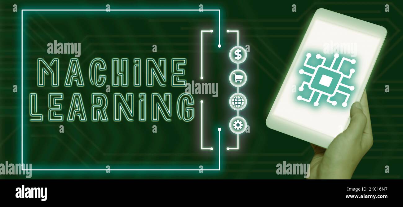 Hand writing sign Machine Learninggive computers the ability to be ...