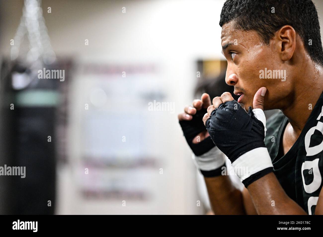 Andy Hiraoka of Japan during a training session in Yokohama, Kanagawa ...