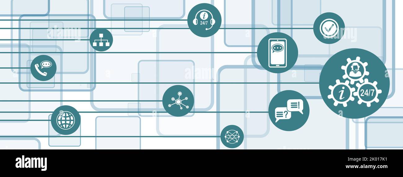 Concept of customer service with connected icons Stock Photo - Alamy