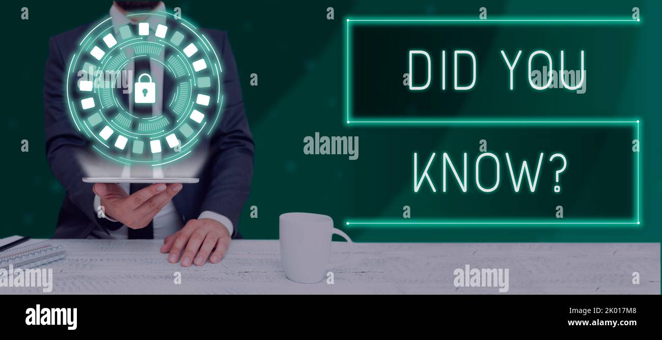 Conceptual display Did You Know. Internet Concept Knowing the next move ...