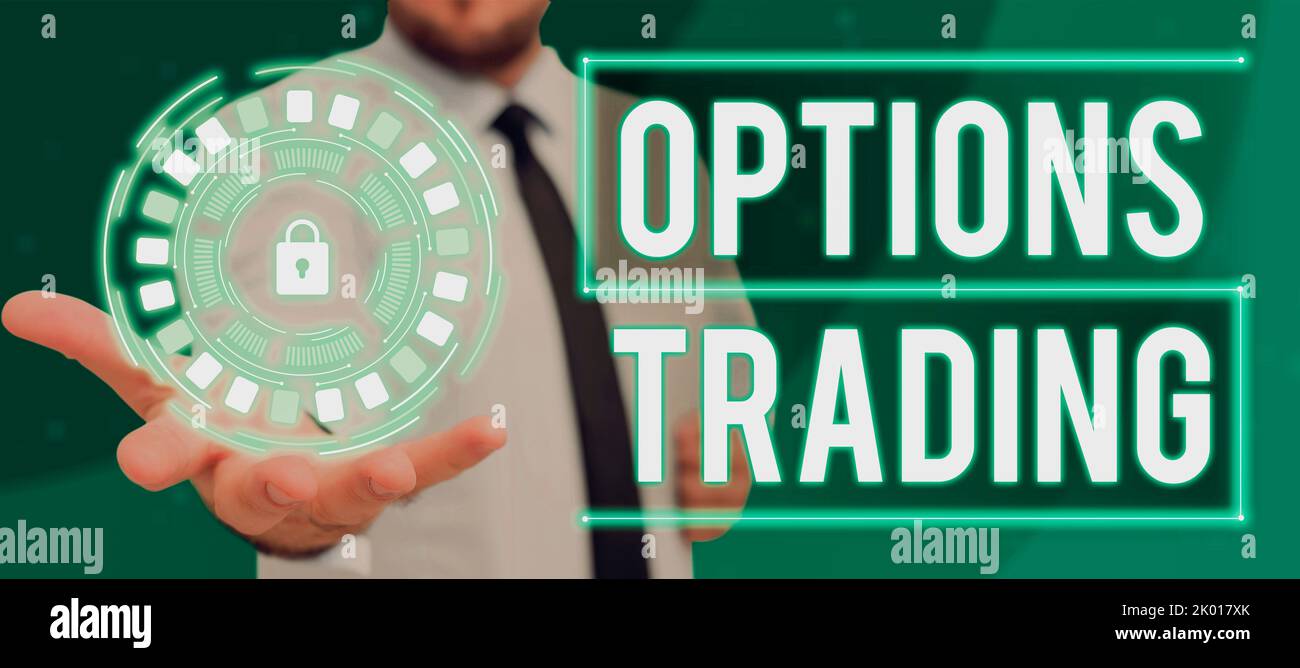 Sign displaying Options TradingDifferent options to make goods or ...