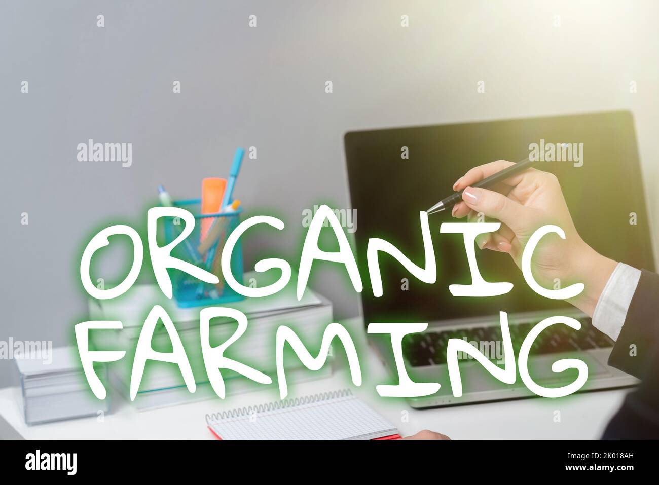 Text showing inspiration Organic Farmingan integrated farming system ...