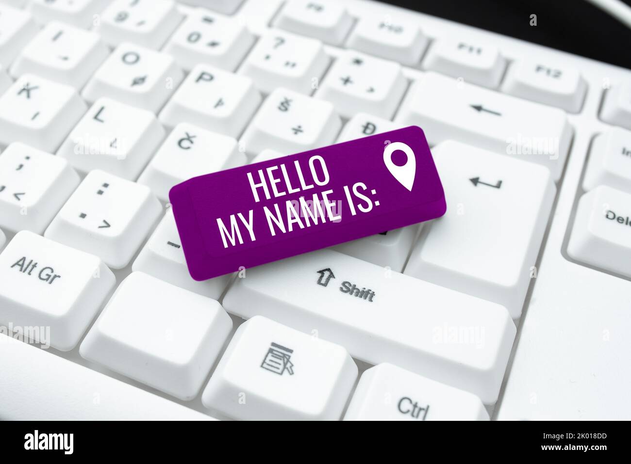 Hand writing sign Hello My Name Isintroducing yourself to new people ...