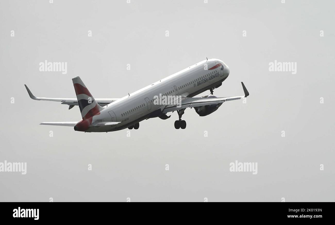 A plane with the Duke of Sussex onboard leaves Aberdeen Airport as he ...