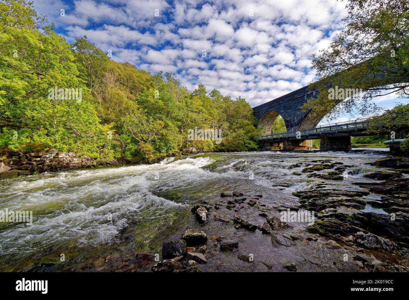 MORAR LOCHABER SCOTLAND SUMMER THE RAILWAY BRIDGE OVER THE RIVER MORAR ...