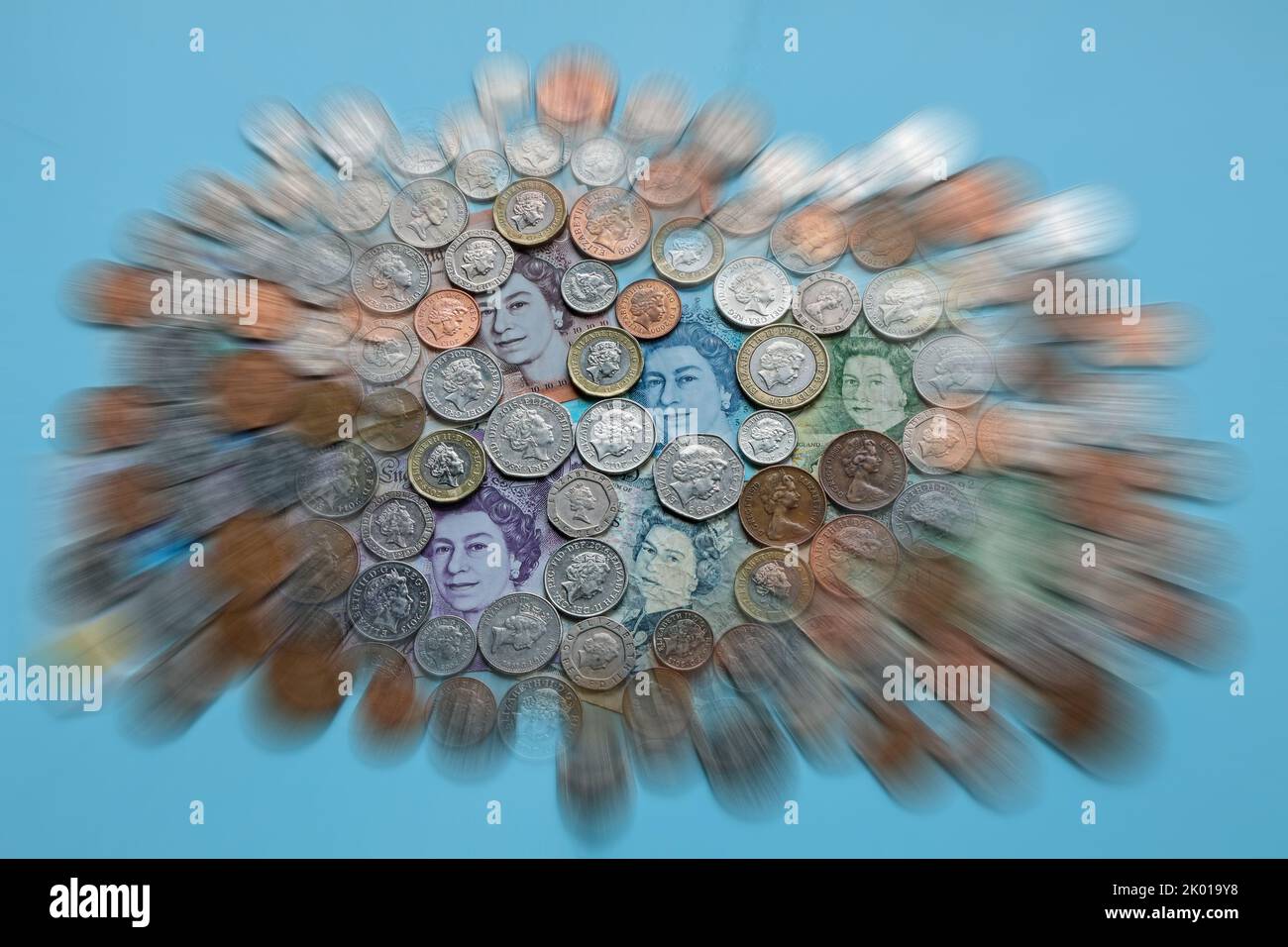 British bank notes and cash. For decades British bank notes and coins ...