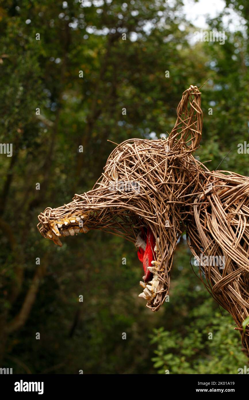 Wicker Wolf crafted from twisted strips of willow. Fairy tales. What ...