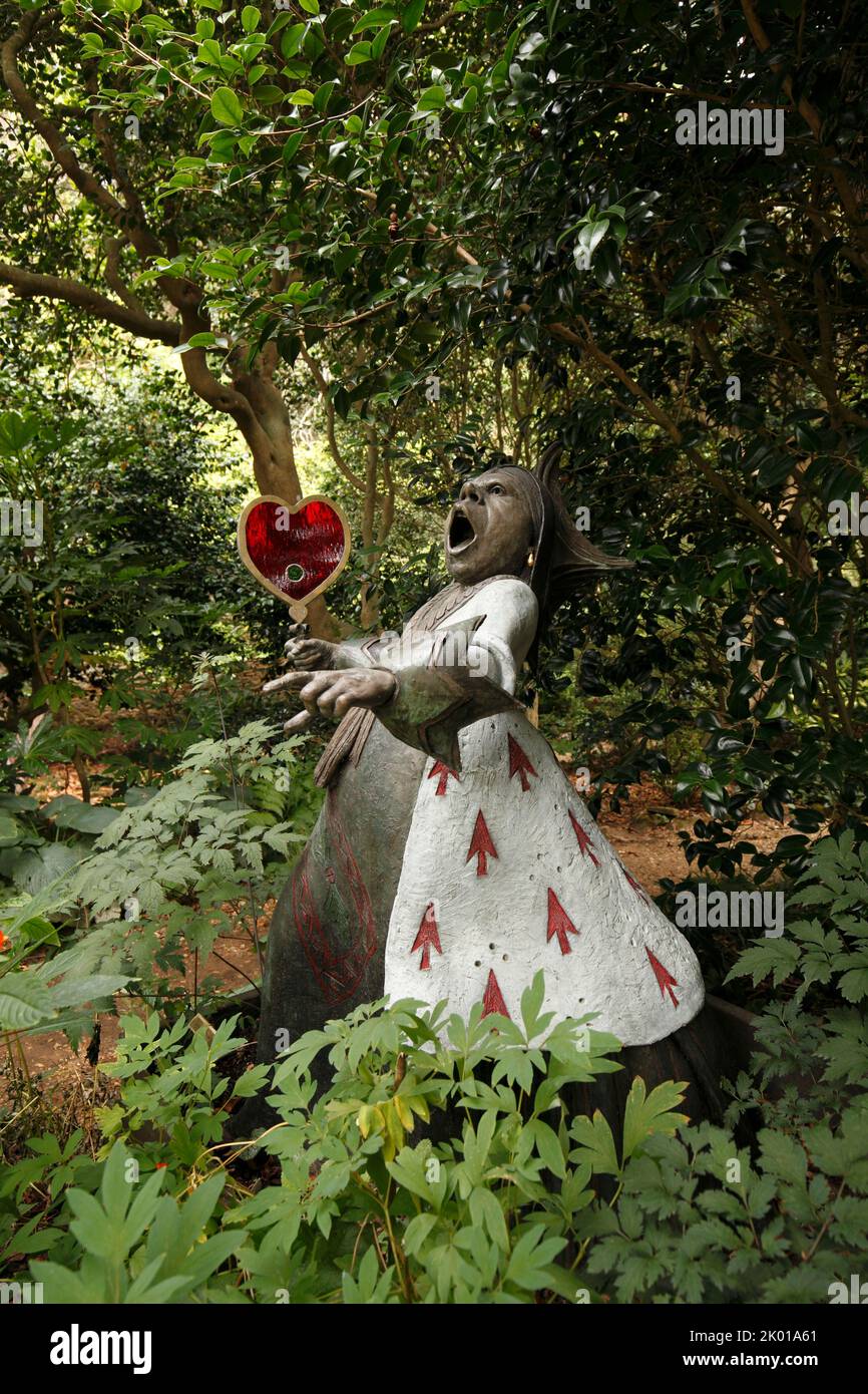 The Queen of Spades, statue at Abbotsbury sub tropical garden, Dorset ...