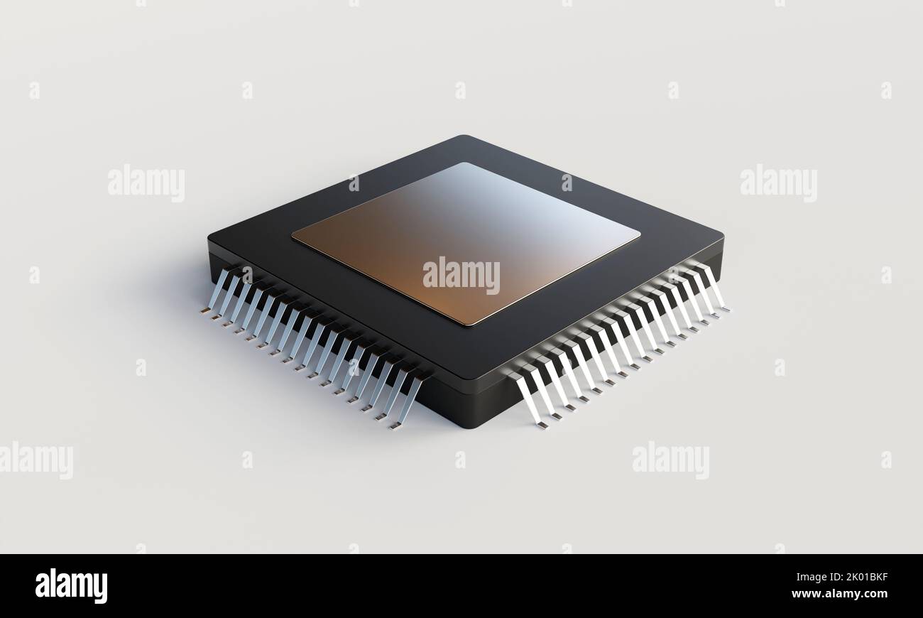 3D Rendering of semiconductor chip with studio lighting Stock Photo - Alamy