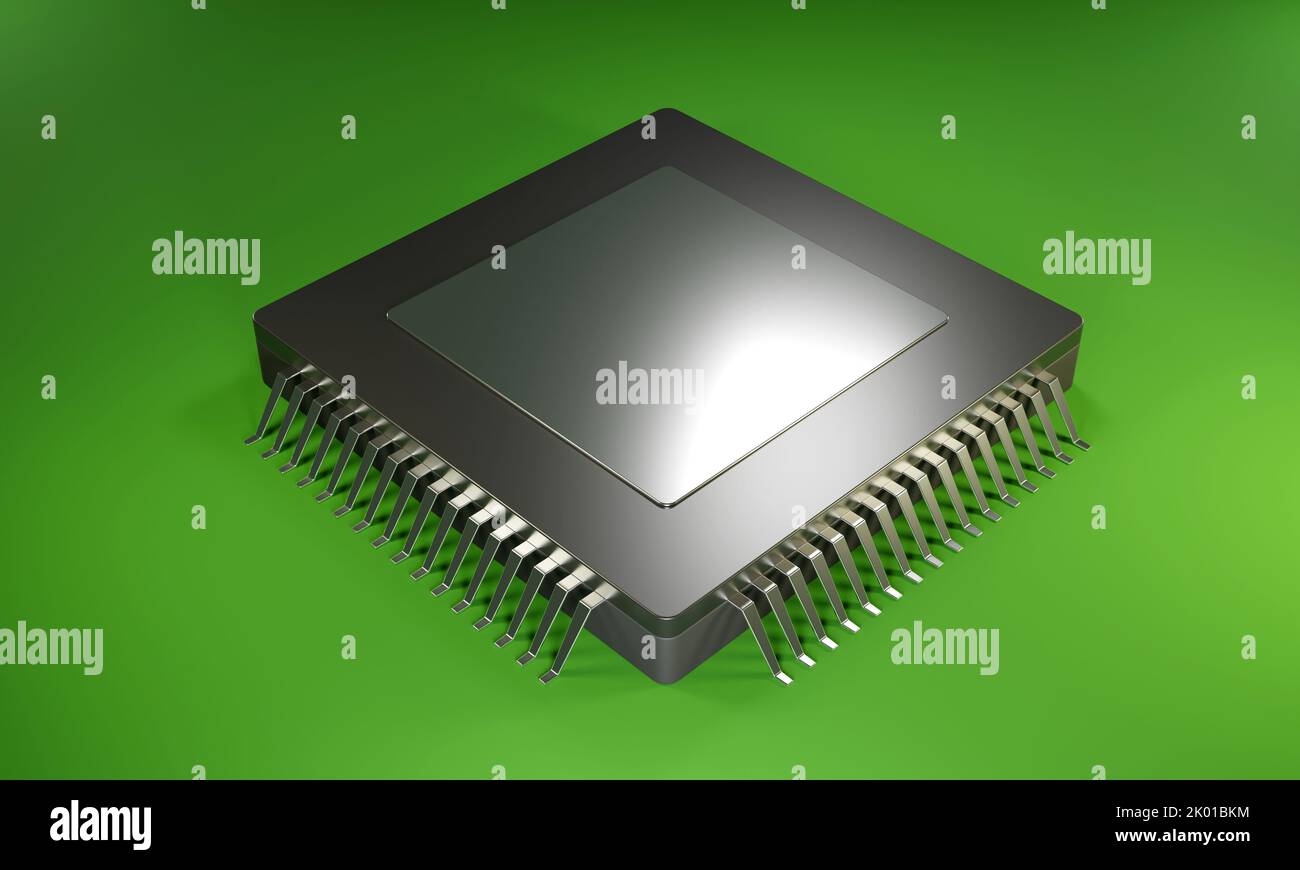 3D Rendering of semiconductor chip with studio lighting Stock Photo - Alamy