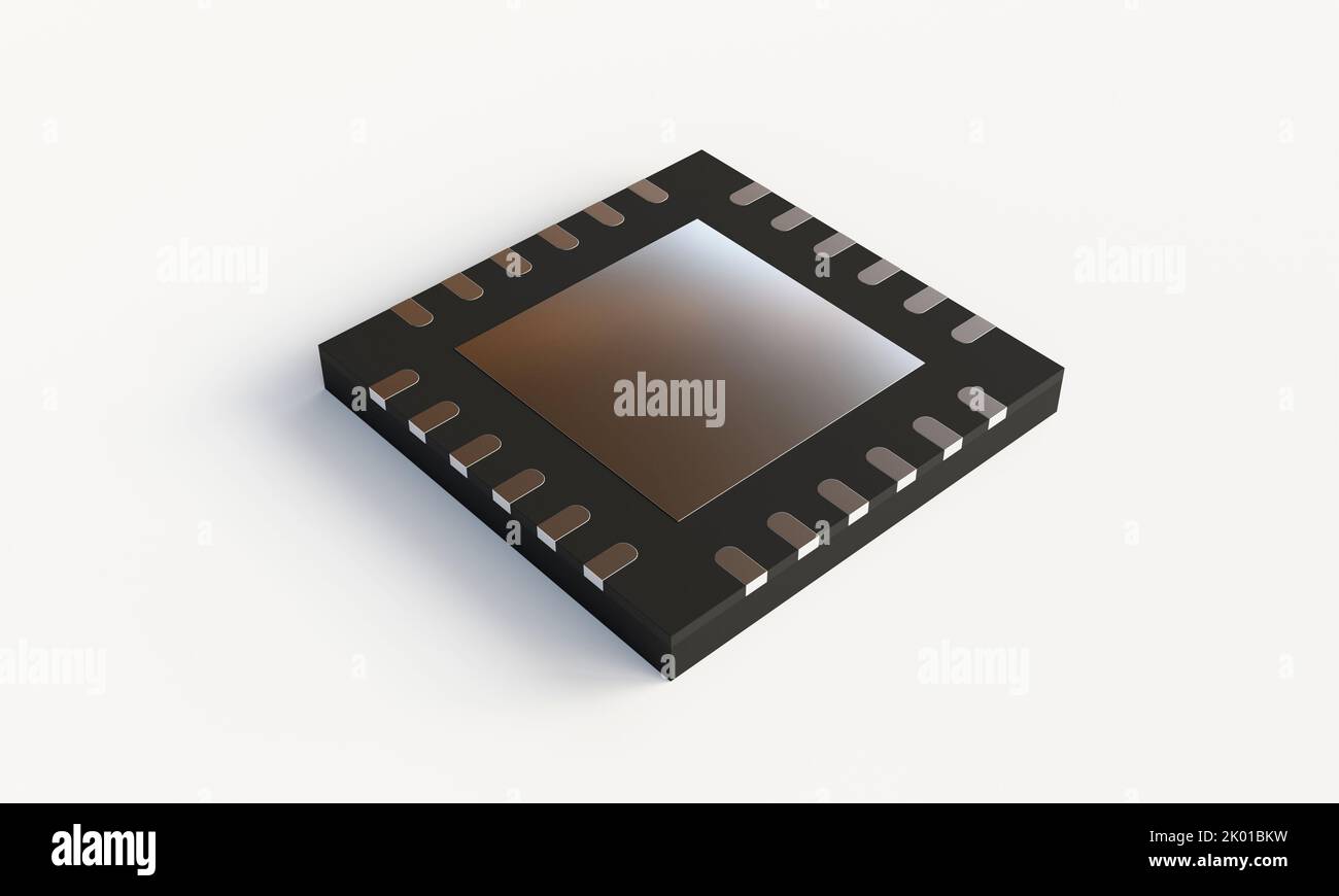 3D Rendering of semiconductor chip with studio lighting Stock Photo - Alamy