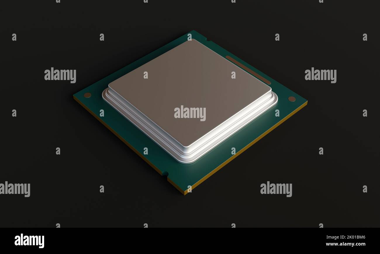 3D Rendering of semiconductor chip with studio lighting Stock Photo - Alamy