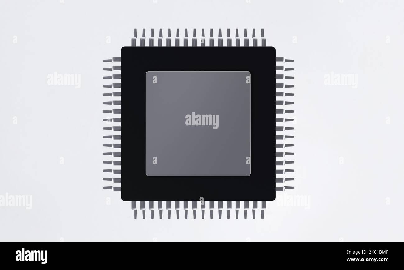 3D Rendering of semiconductor chip with studio lighting Stock Photo - Alamy