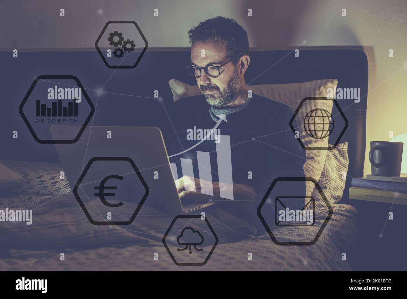 New business technology cloud concept. Digital workflow online. Remote ...