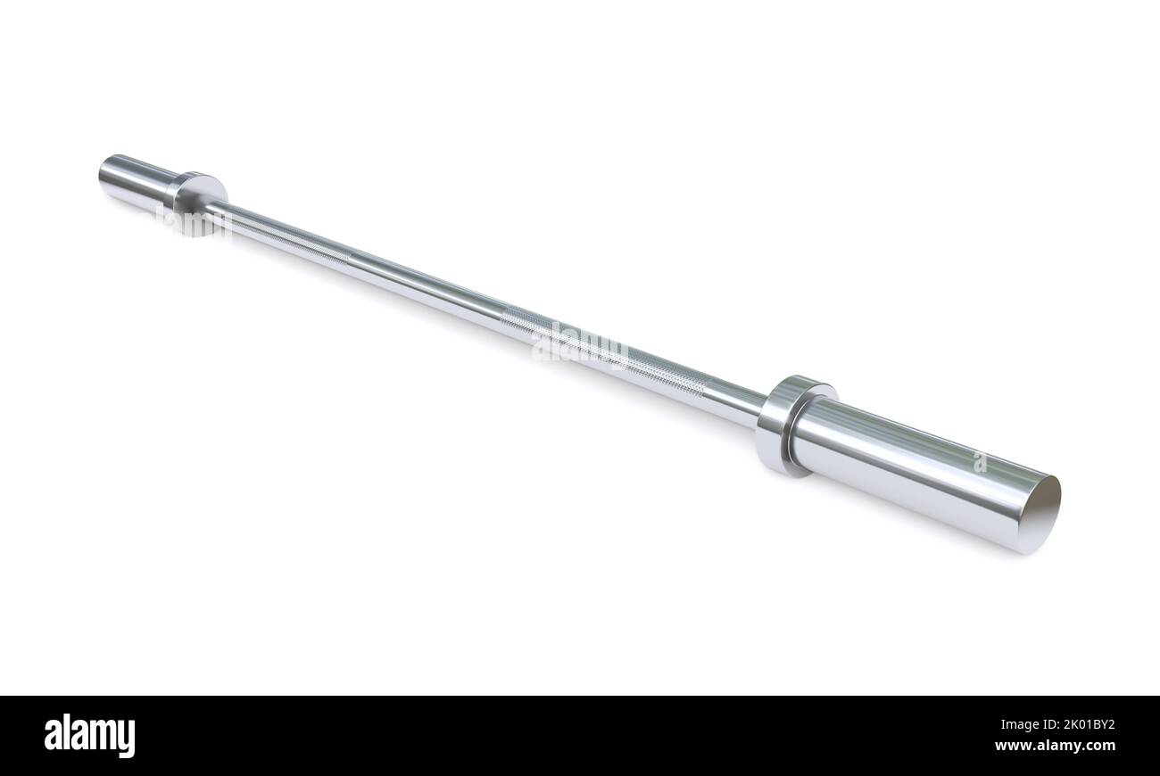 EZ and straight Curl bars isolated on white background, stainless steel ...