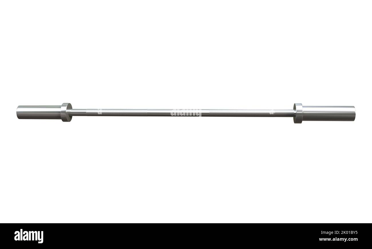 EZ and straight Curl bars isolated on white background, stainless steel ...