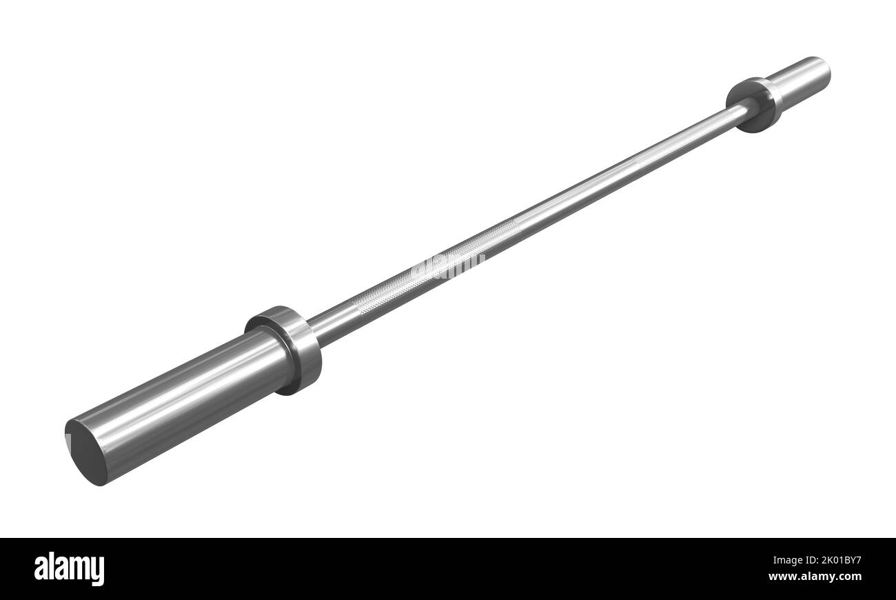 EZ and straight Curl bars isolated on white background, stainless steel ...