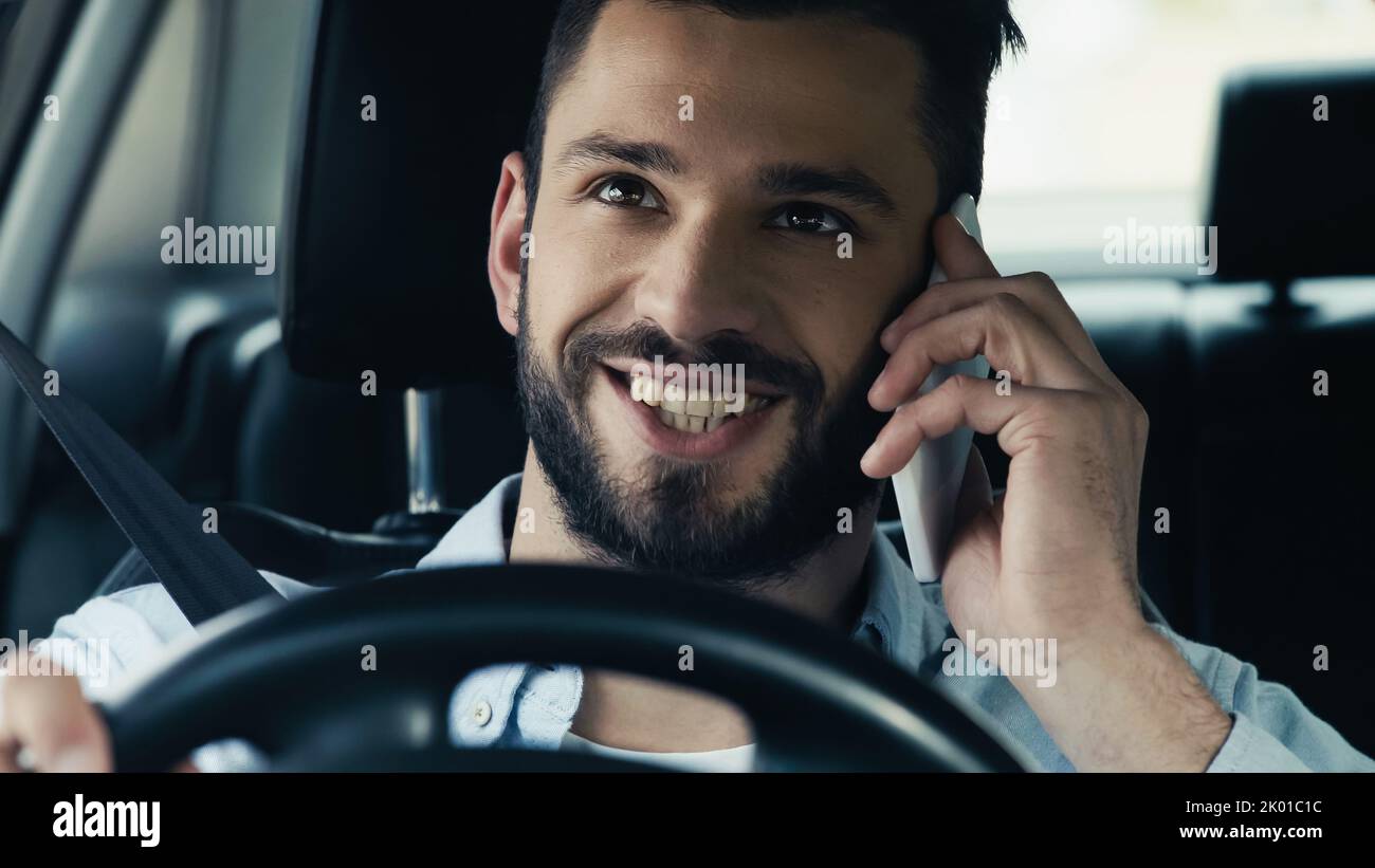 Happy man driving car hi-res stock photography and images - Alamy