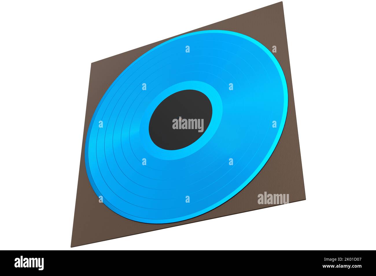 Black vinyl LP record with cover isolated on white background. 3d ...