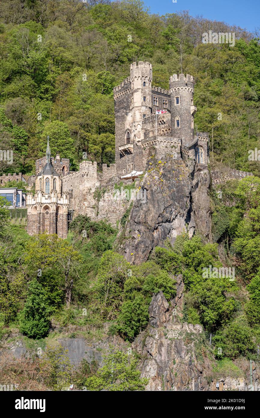 Rheinstein Castle (Burg Rheinstein), Trechtingshausen Stock Photo - Alamy