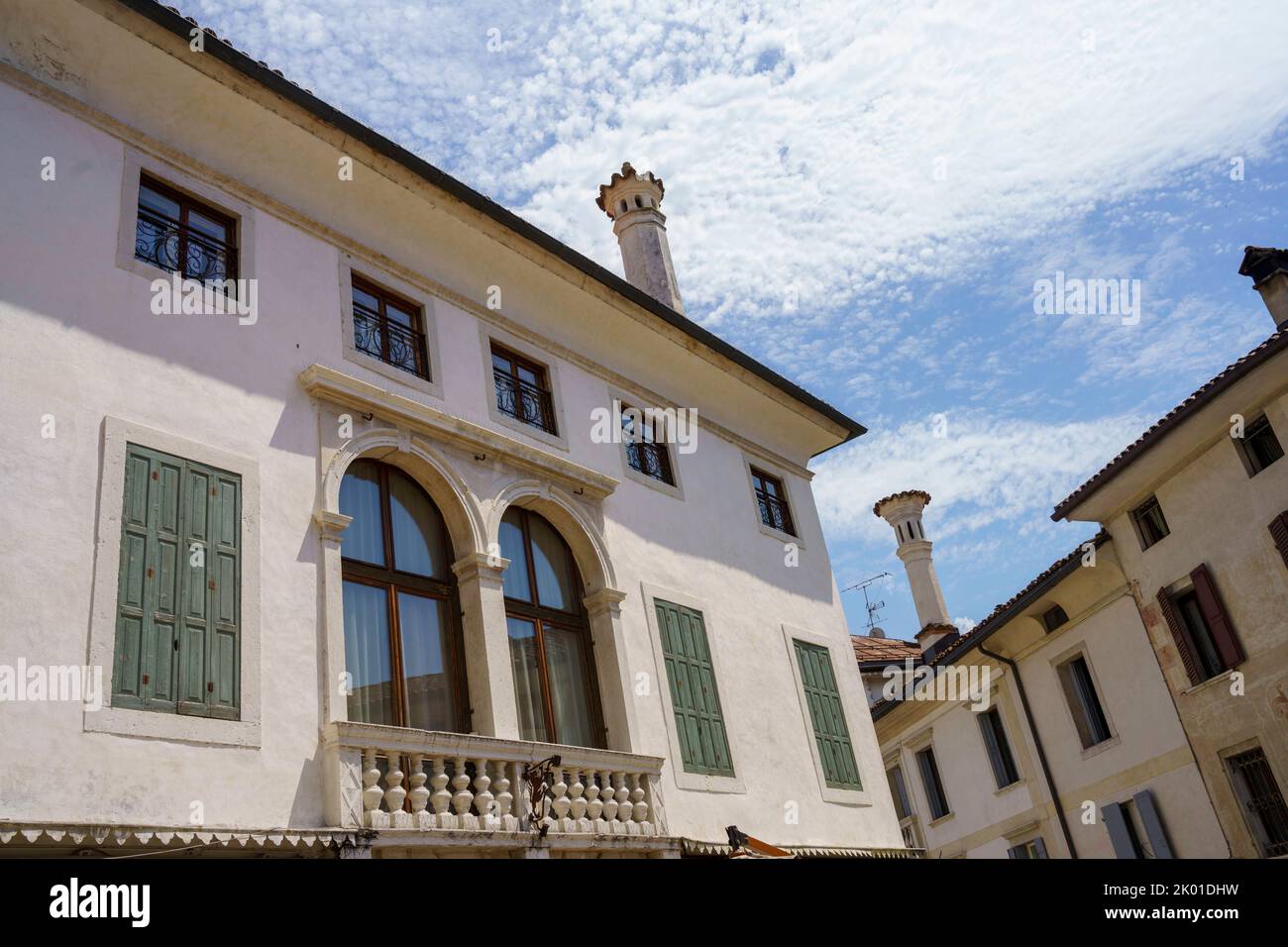 Exterior of historic buildings of Feltre, Belluno province, Veneto ...