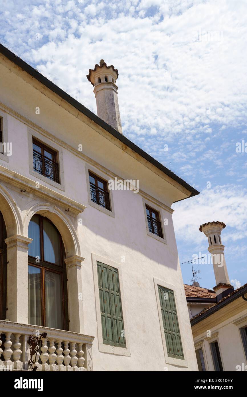 Exterior of historic buildings of Feltre, Belluno province, Veneto ...