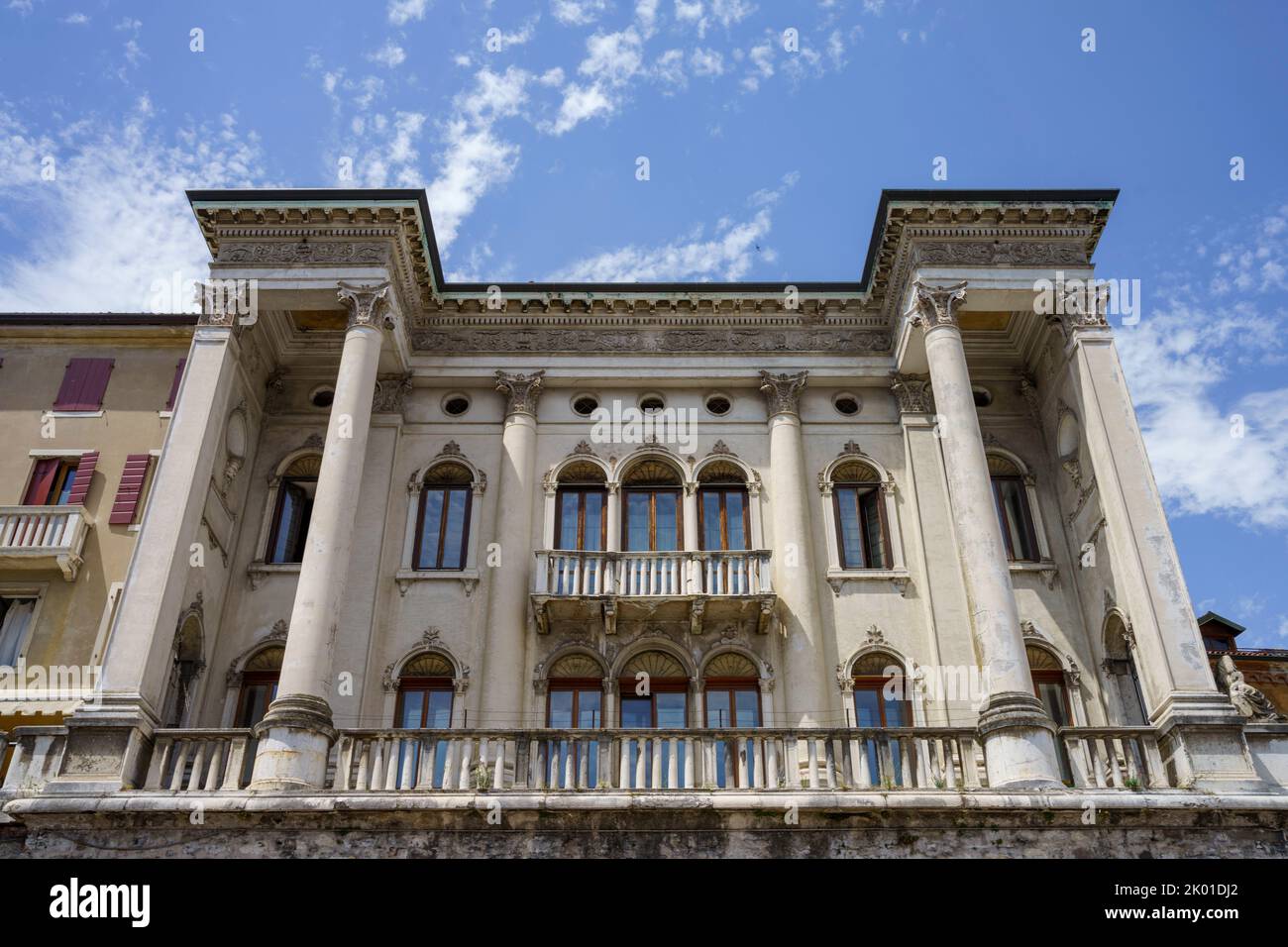 Exterior of historic buildings of Feltre, Belluno province, Veneto ...