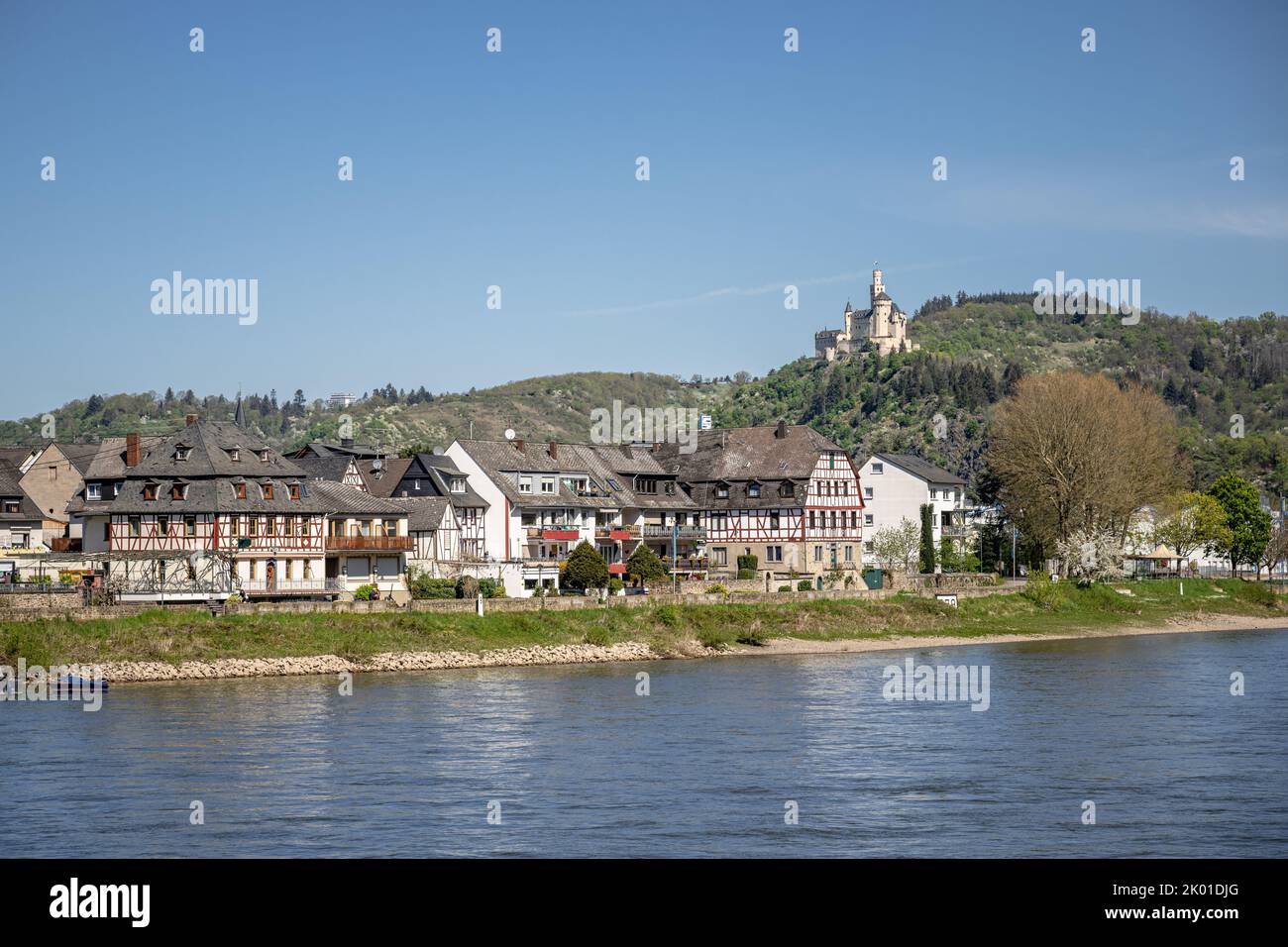 The Marksburg, a castle above the town of Braubach Stock Photo - Alamy